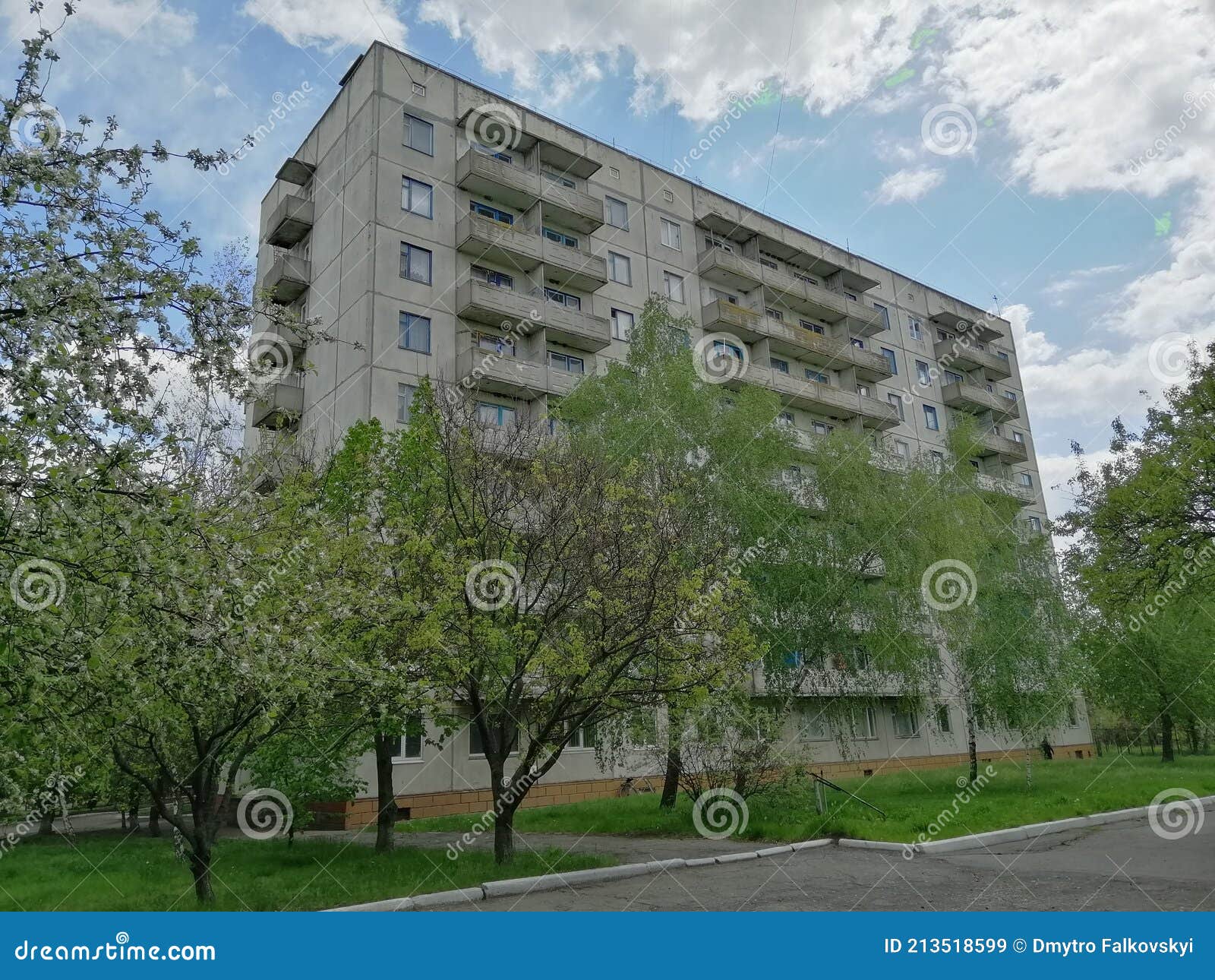 Old Soviet Socialist Panel Apartment Building in Summer Afternoon Stock ...