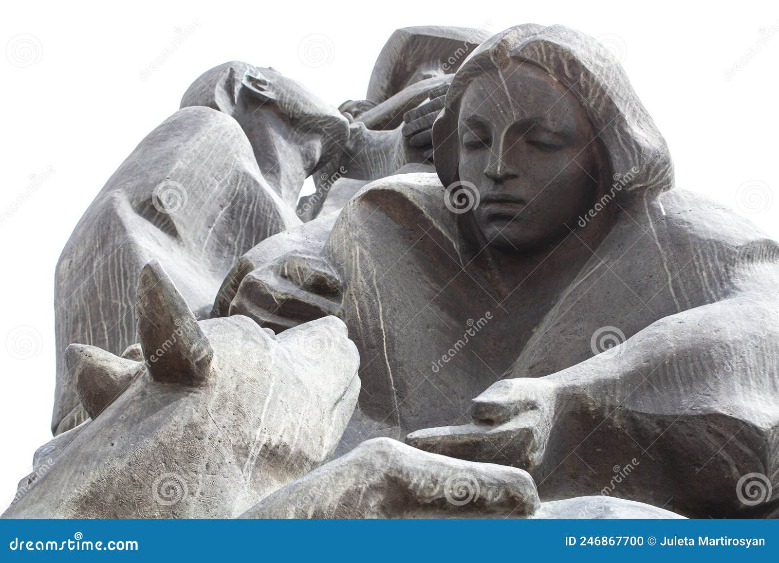 Soviet Art Statue Of Worker In Powerful Pose With Sky Background ...