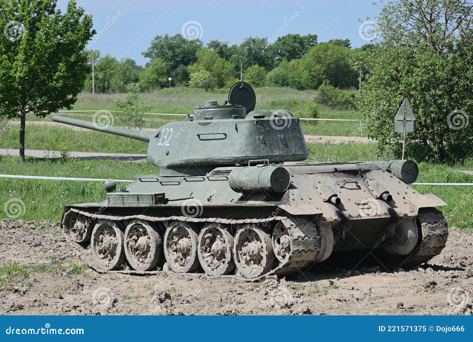 Old Soviet Tank in the Field Stock Image - Image of airforce, power ...