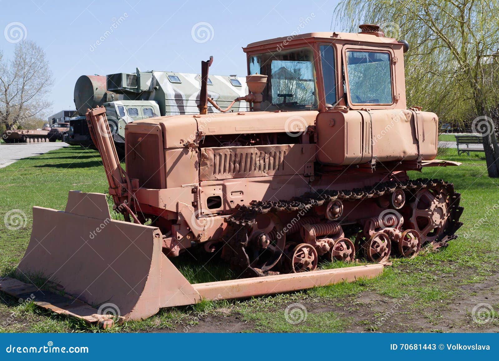 Old Soviet Tractor Caterpillar. Stock Image - Image of agricultural ...