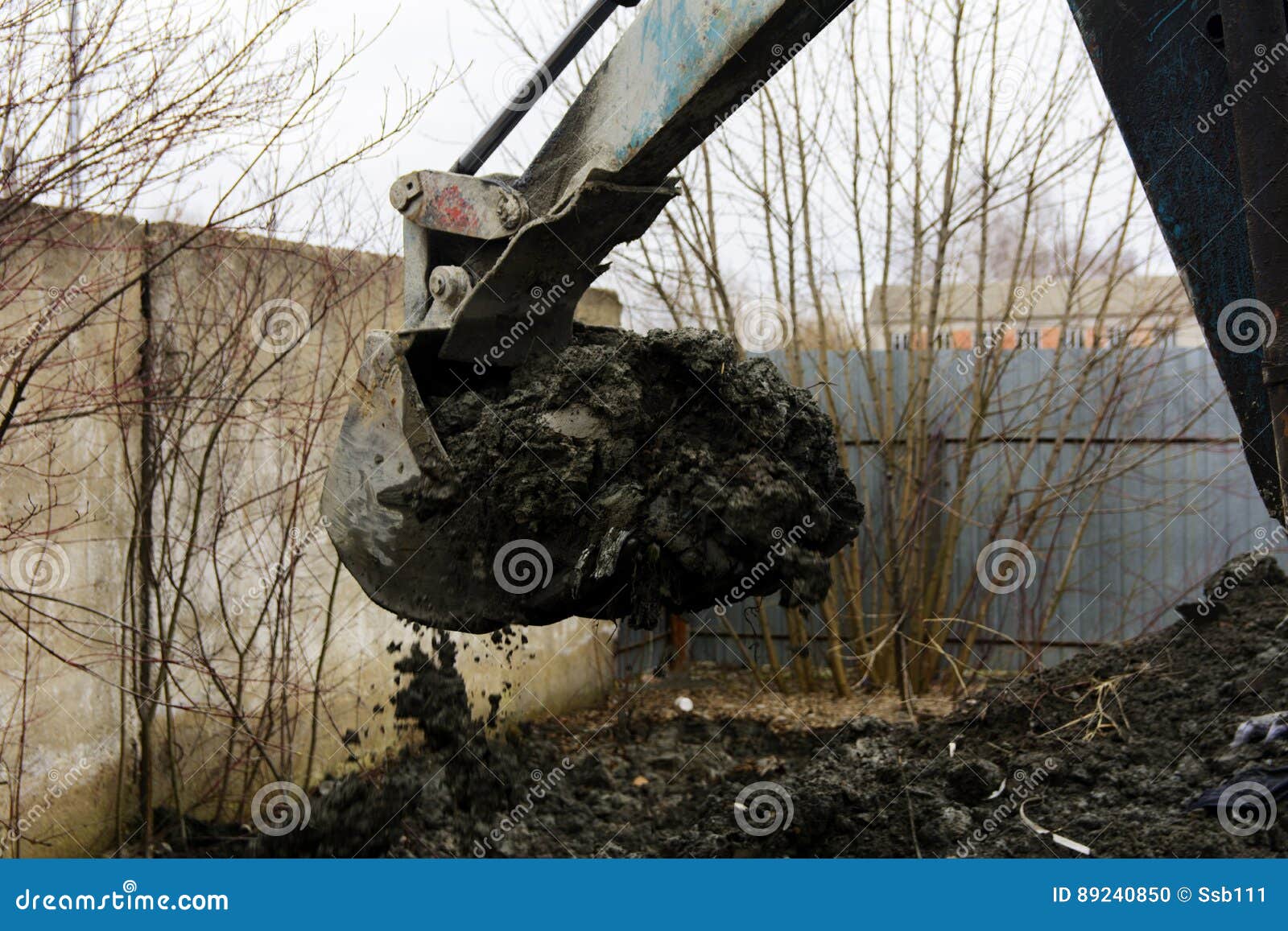 An Old Soviet Tractor Digs and Loads Waste Stone Processing Stock Photo ...