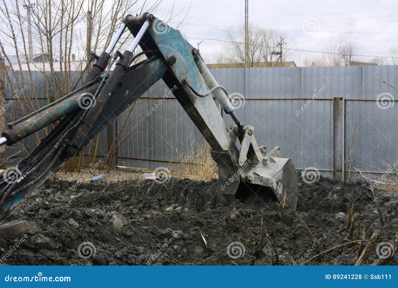 An Old Soviet Tractor Digs and Loads Waste Stone Processing Stock Photo ...