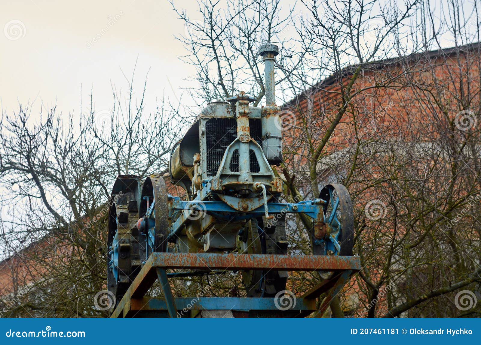Old Soviet Tractor Front View Stock Image - Image of equipment, retro ...