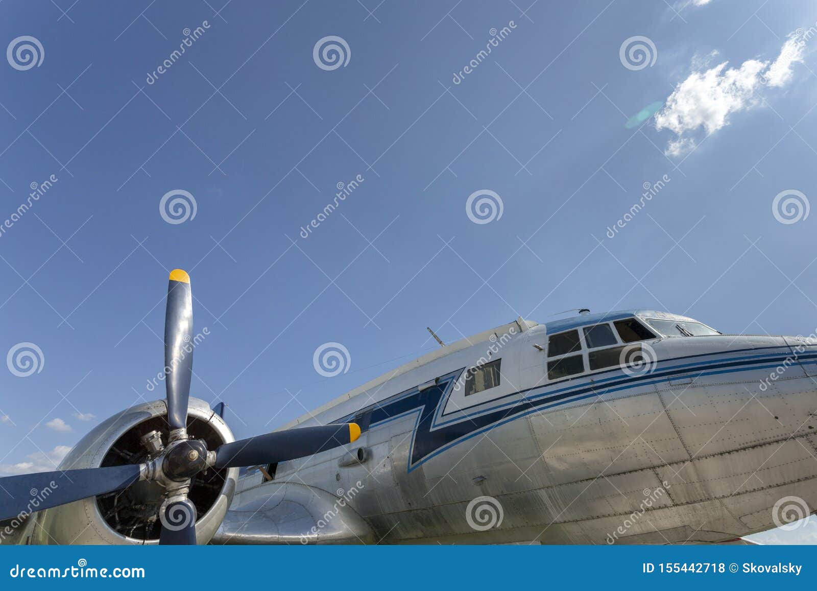 Old Soviet Twin-engine Airplane Stock Photo - Image of blue, metal ...