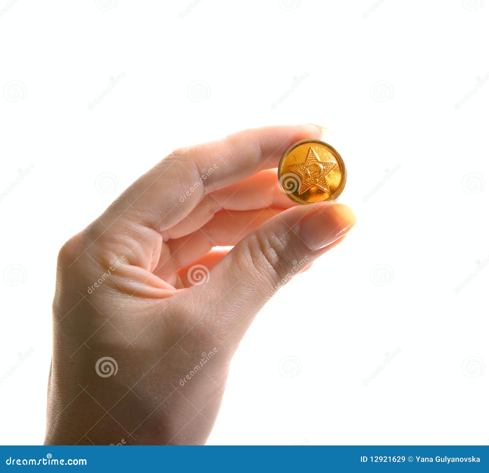 Old Soviet Union Button in Human Hand Stock Image - Image of design ...