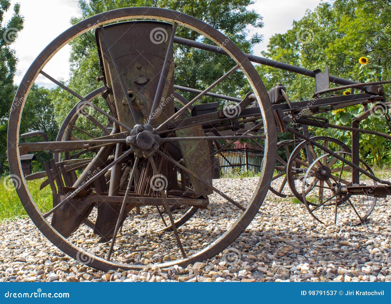 An old sowing machine stock image. Image of cultivate - 98791537