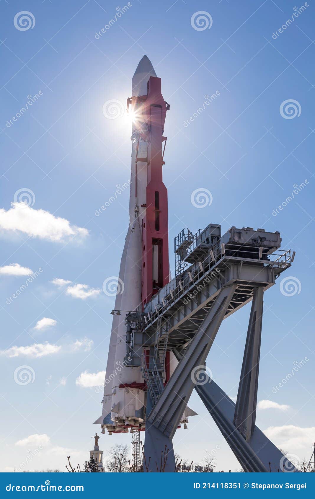 An Old Space Rocket Stands on a Pedestal Editorial Photo - Image of ...