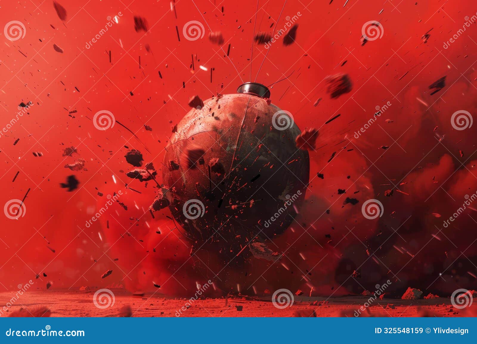 Old Spacecraft Exploding during Reentry in Mars Atmosphere Stock ...