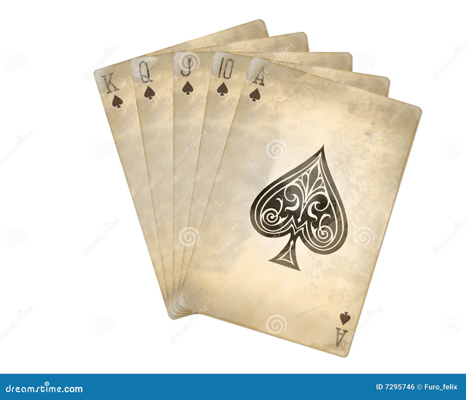 Old spade flush stock illustration. Illustration of gamble - 7295746