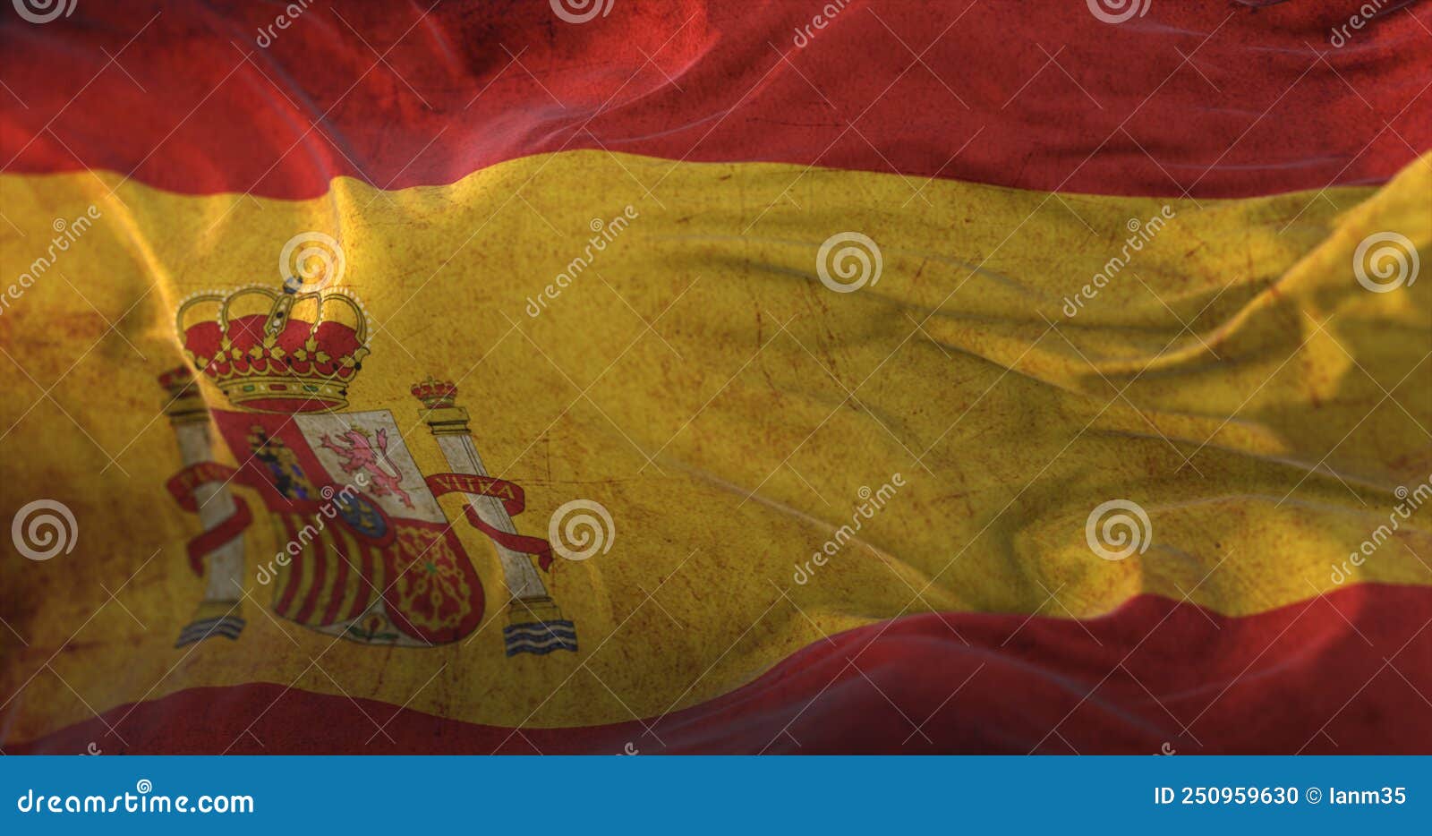 Old Spain Flag waving stock illustration. Illustration of iberia ...