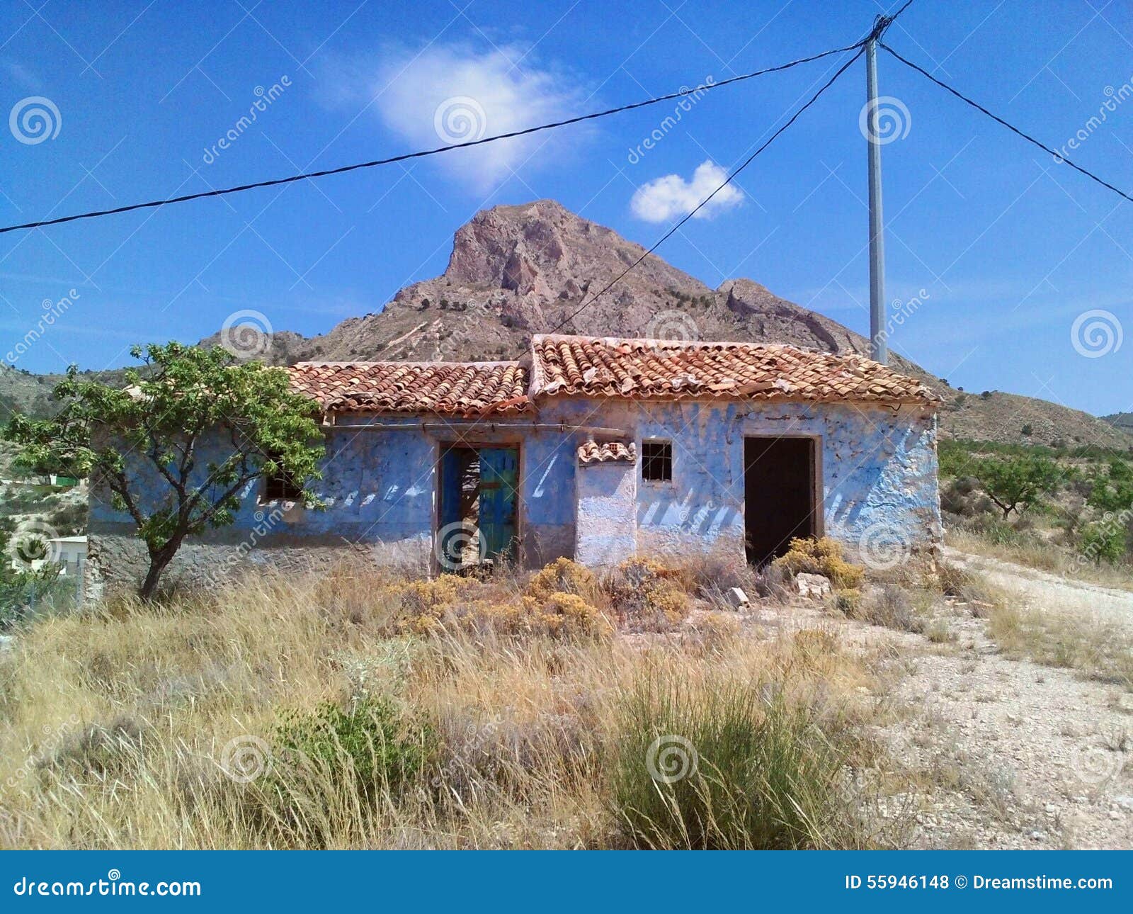 Old spanish finca stock photo. Image of blue, year, mountains - 55946148