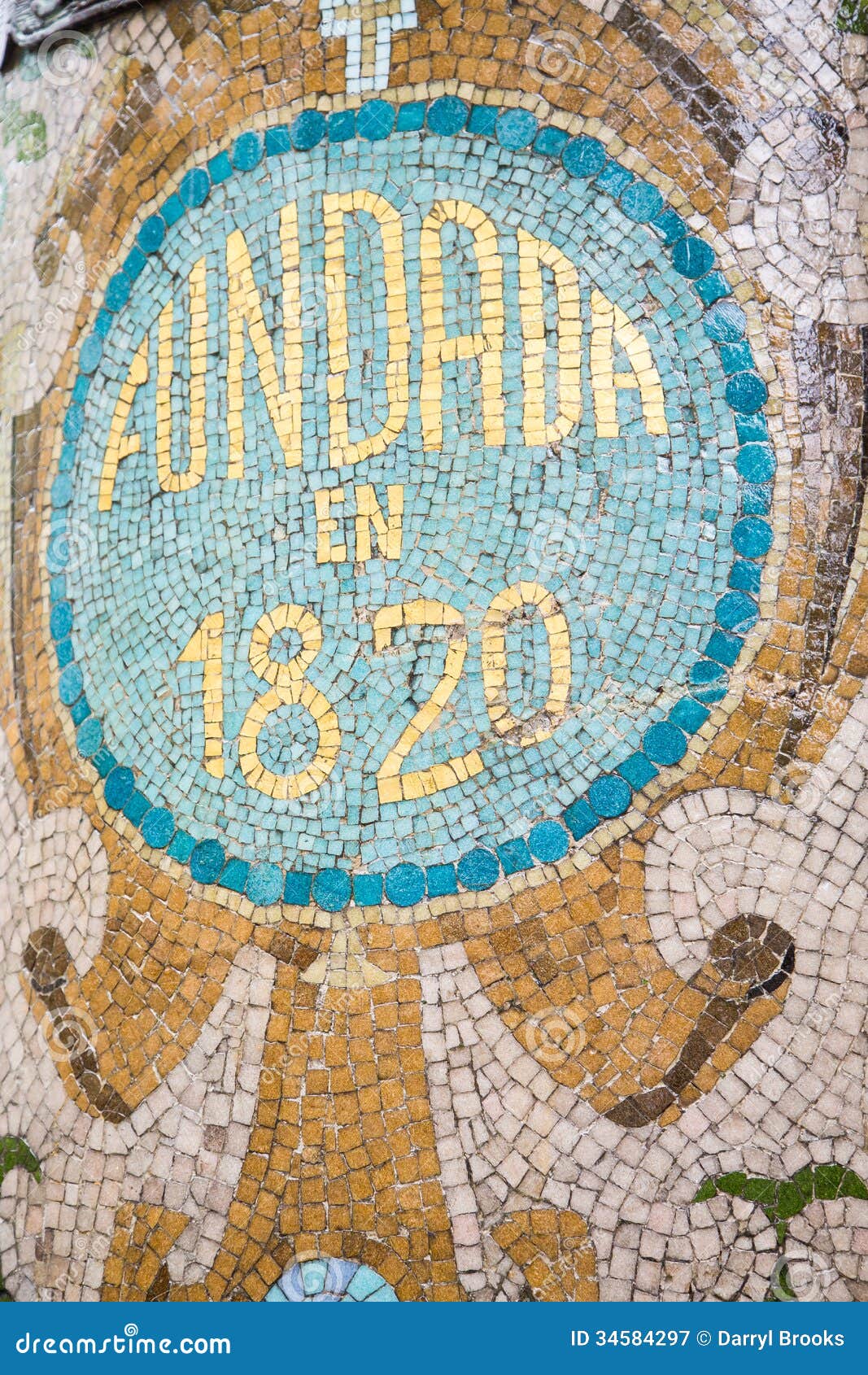Old Spanish Tile Mosaic stock image. Image of abstract - 34584297