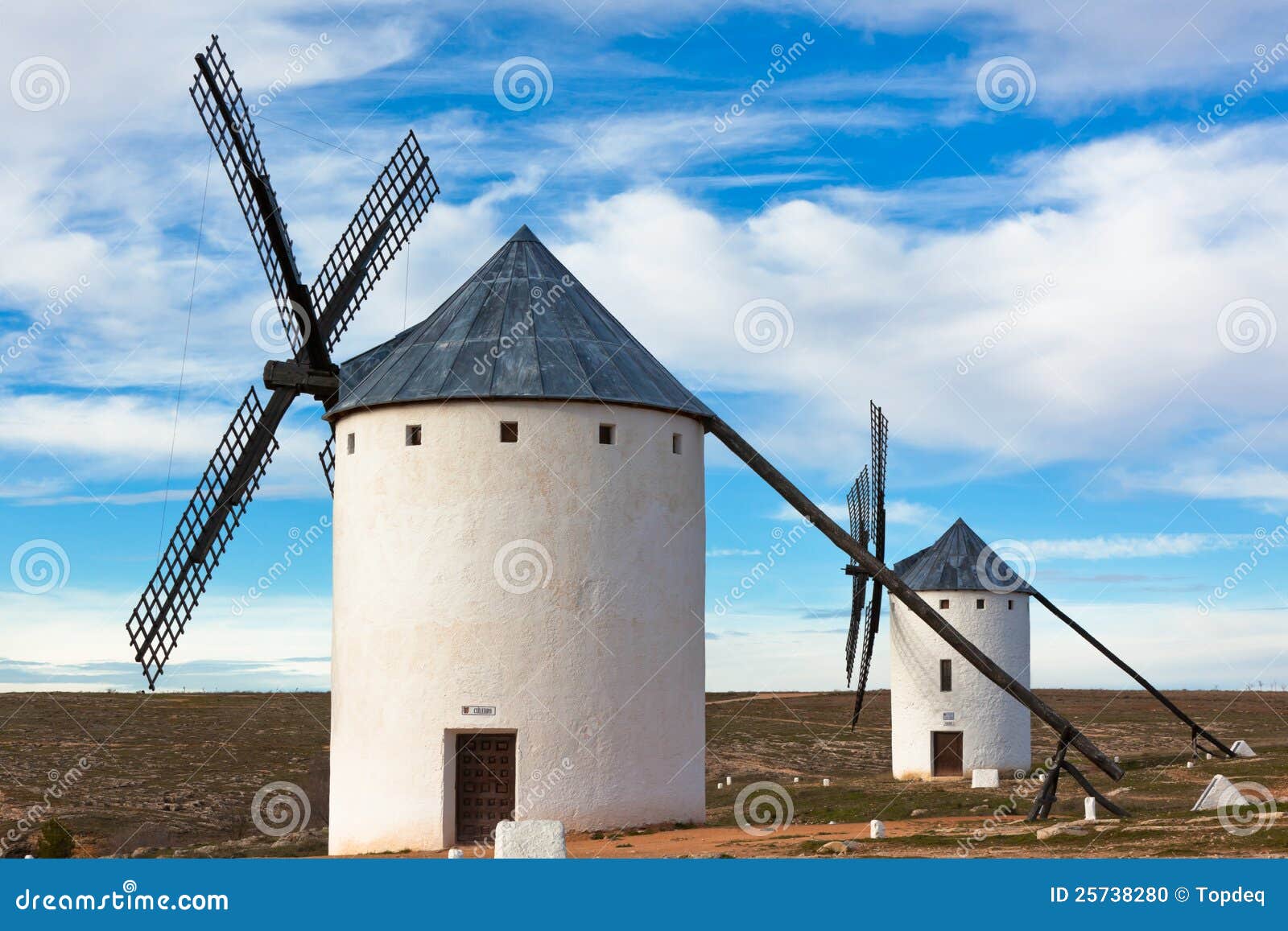 Old Spanish windmills stock photo. Image of real, horizontal - 25738280