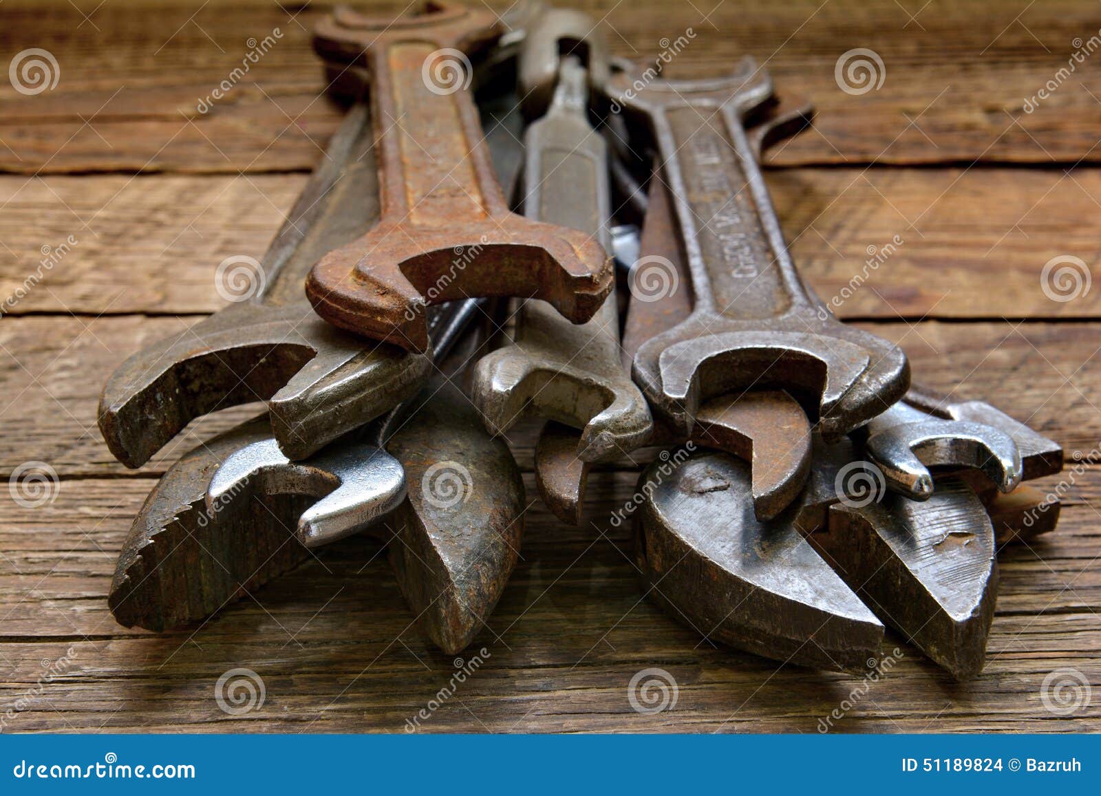 Old spanners collection stock photo. Image of spanner - 51189824