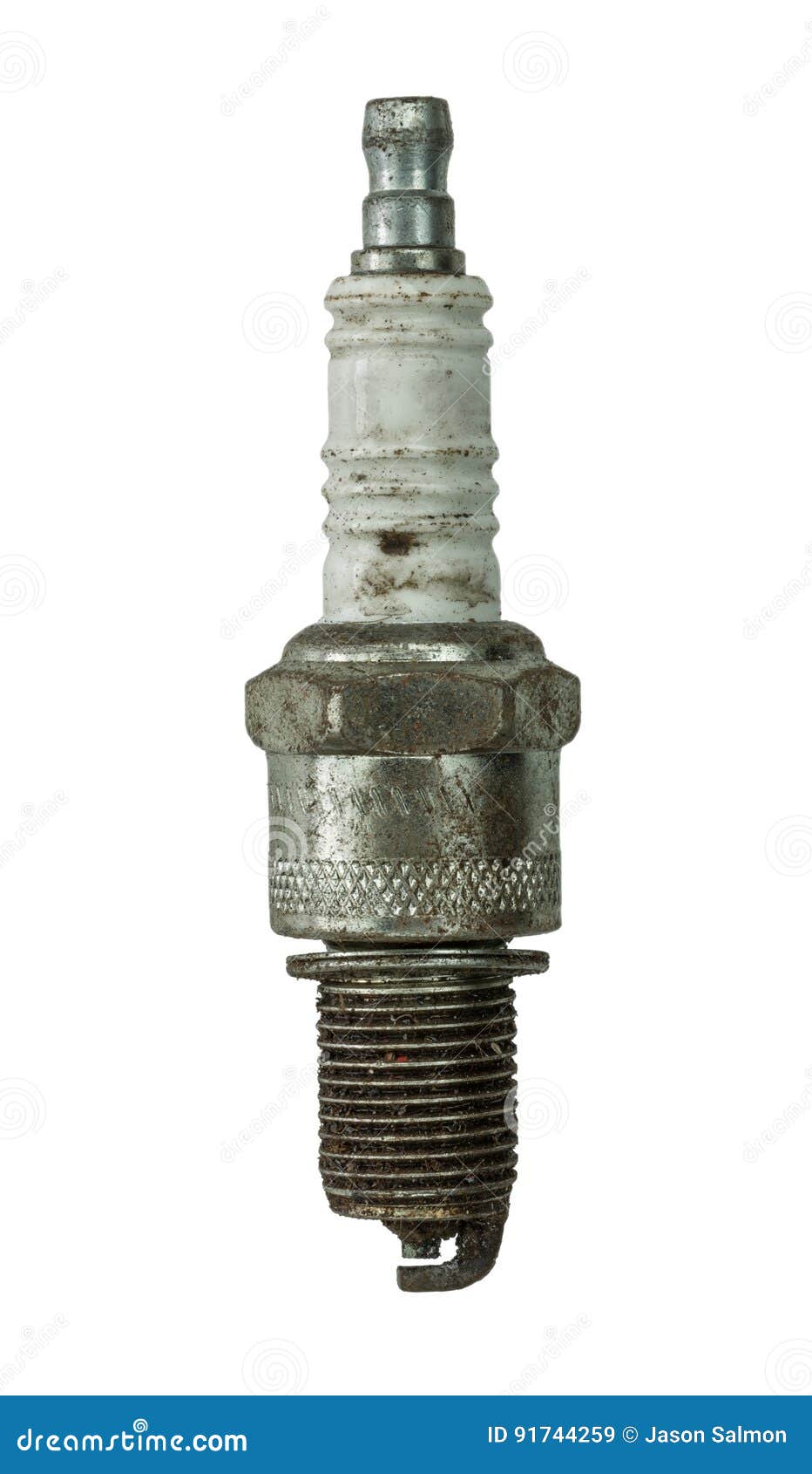 Old Spark Plug Isolated on White Stock Image - Image of isolated ...