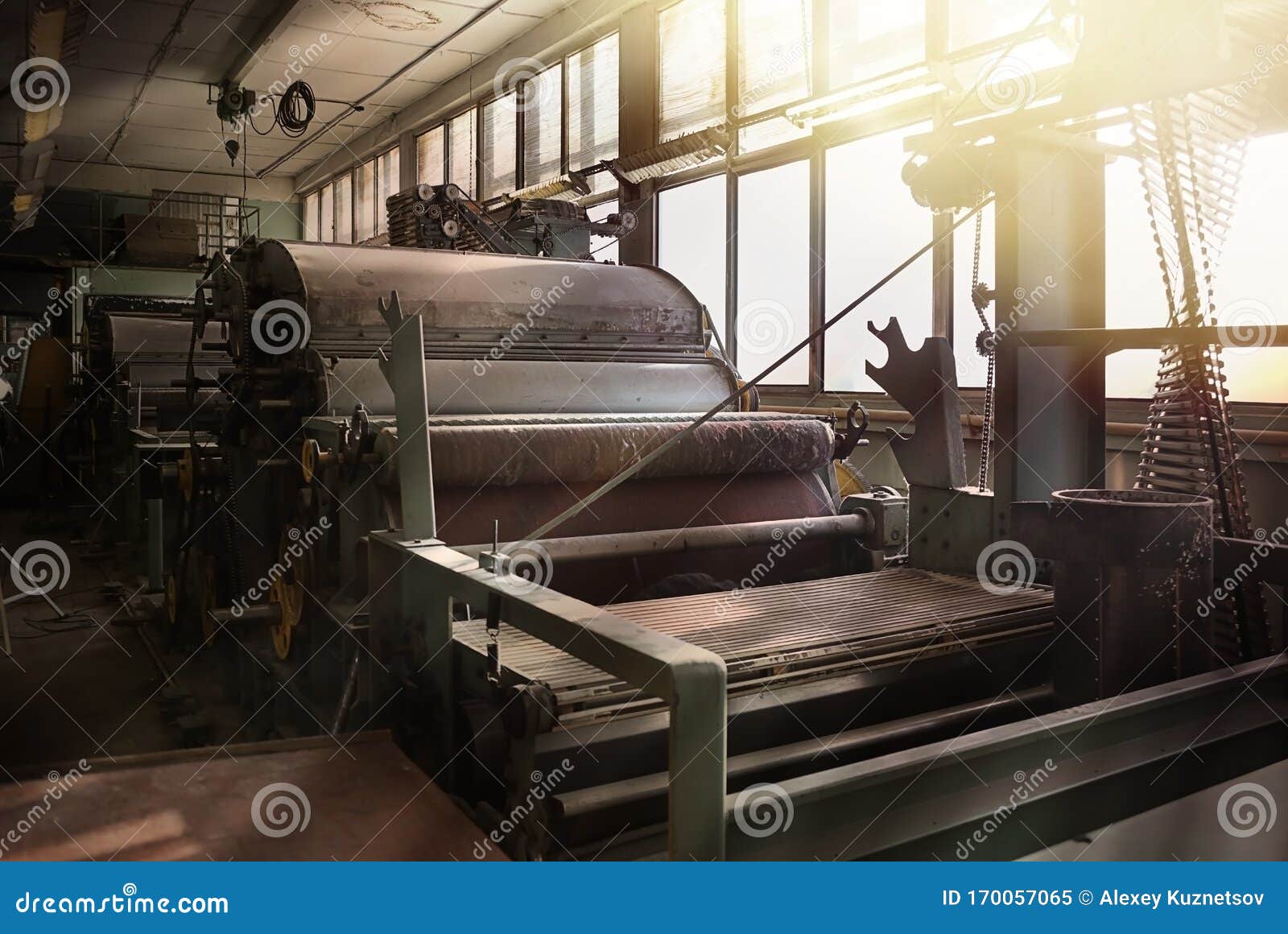 Interior of an Old Abandoned Factory in the Morning Sun Stock Image ...