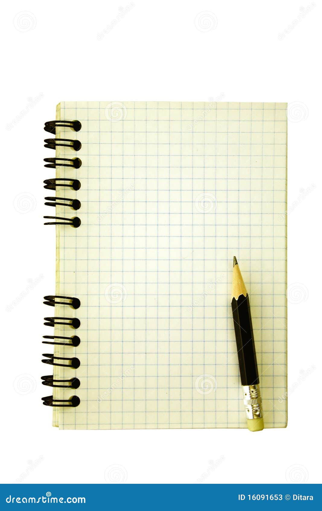 Old Spiral Notepad and Pencil Stock Image - Image of memory, book: 16091653