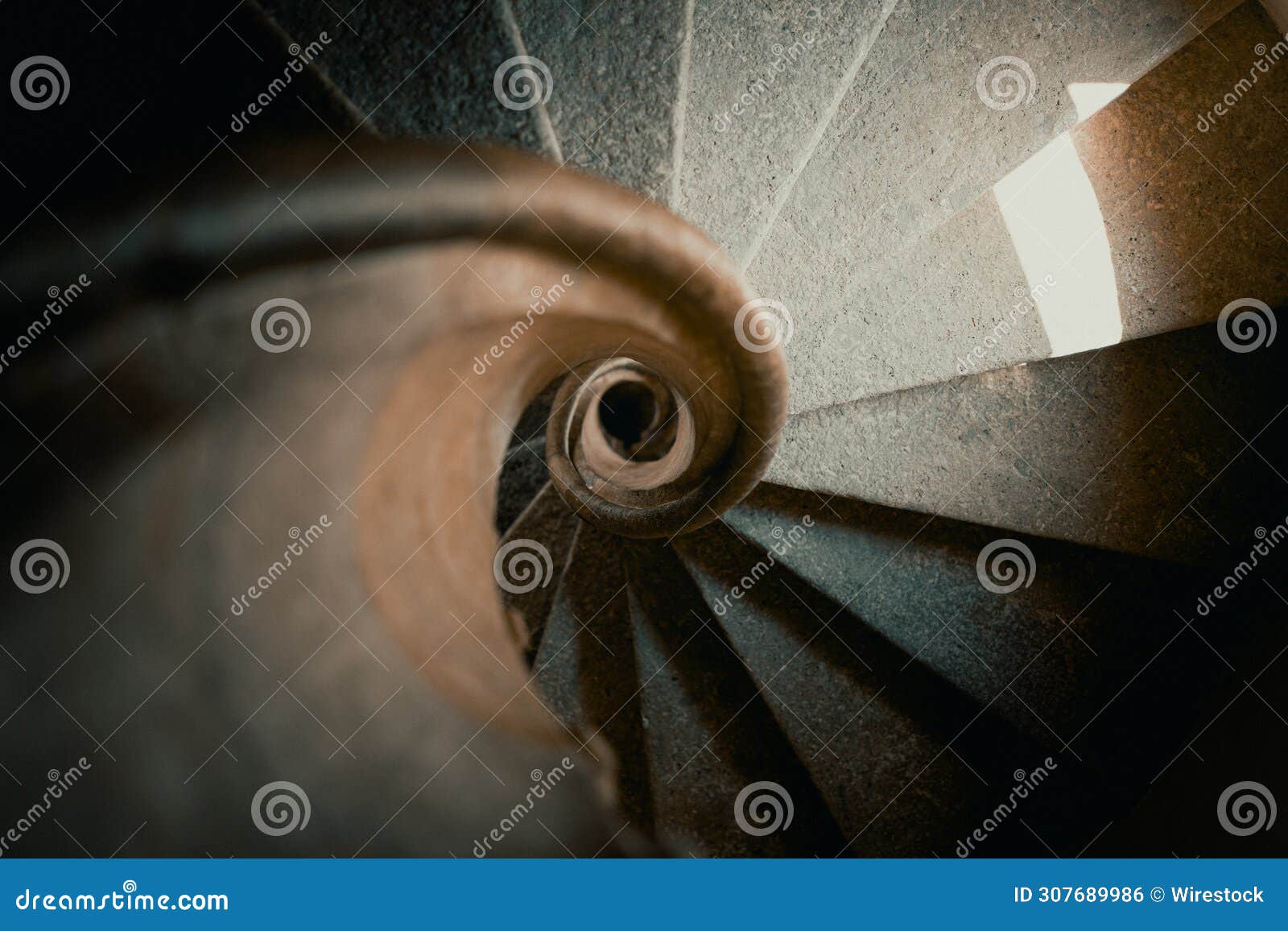 An Old spiral staircase stock photo. Image of structure - 307689986