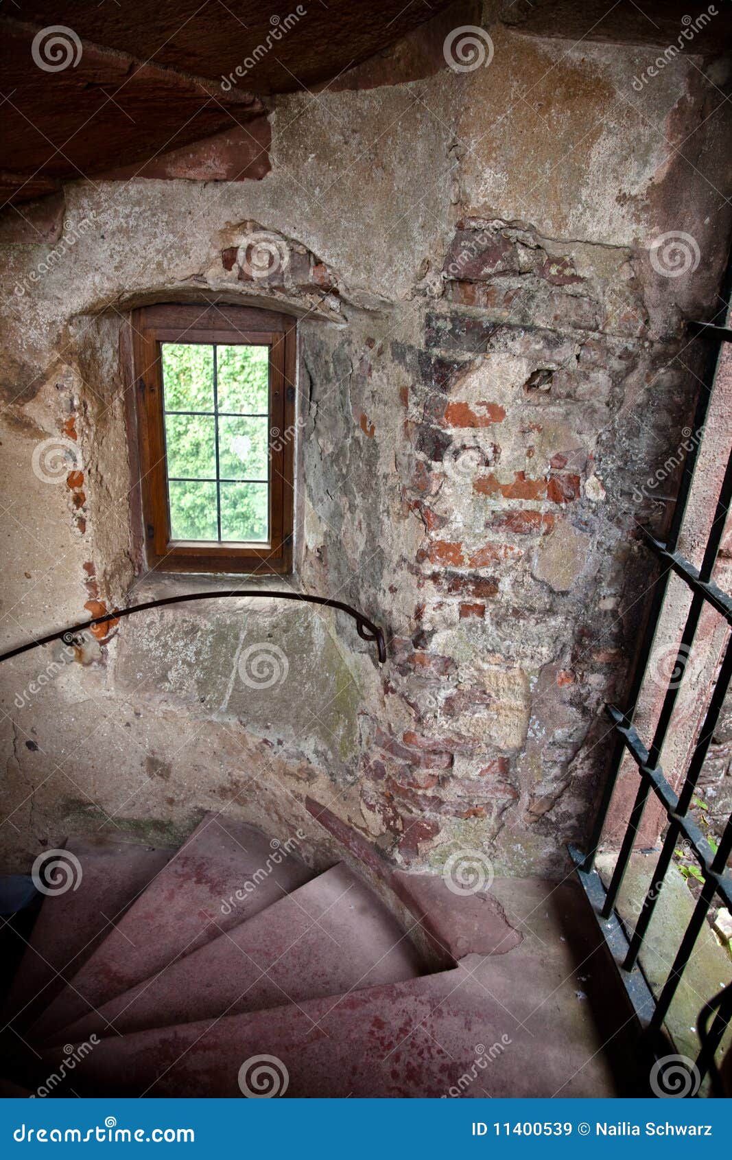 Old Spiral Stairways in Castle Stock Image - Image of door ...