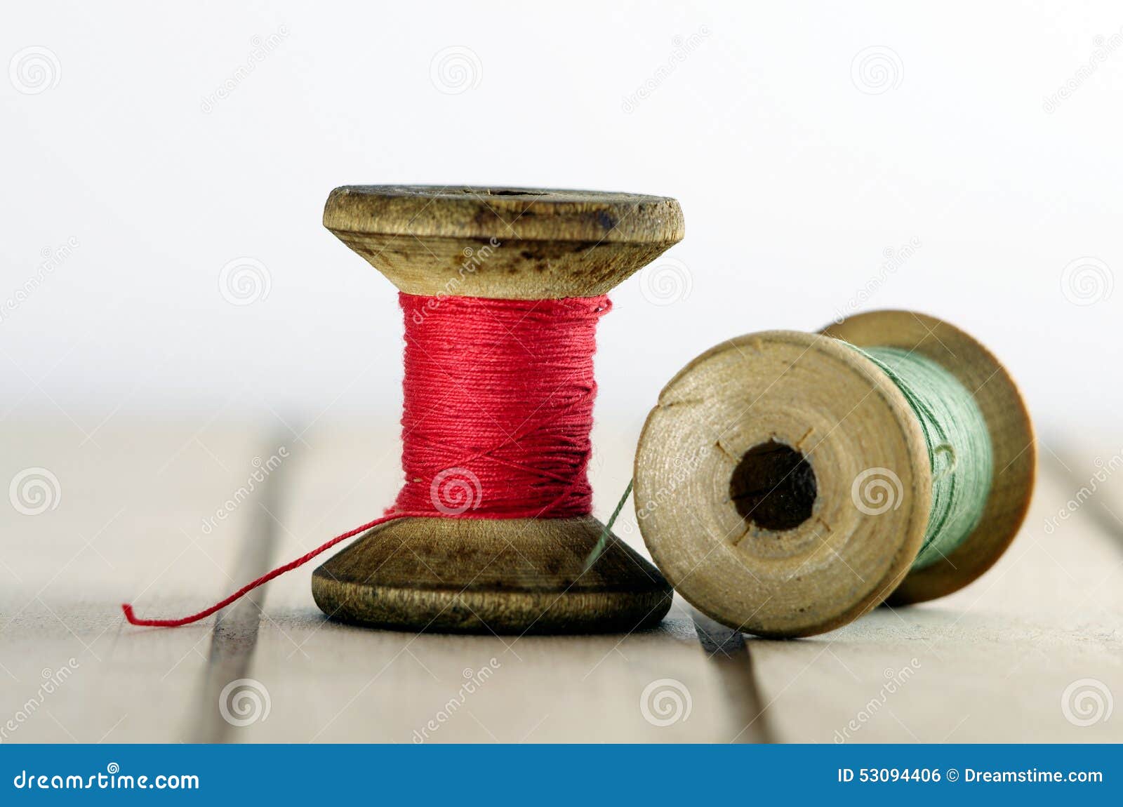 Old Spool of Thread with Needle Closeup Stock Photo - Image of craft ...