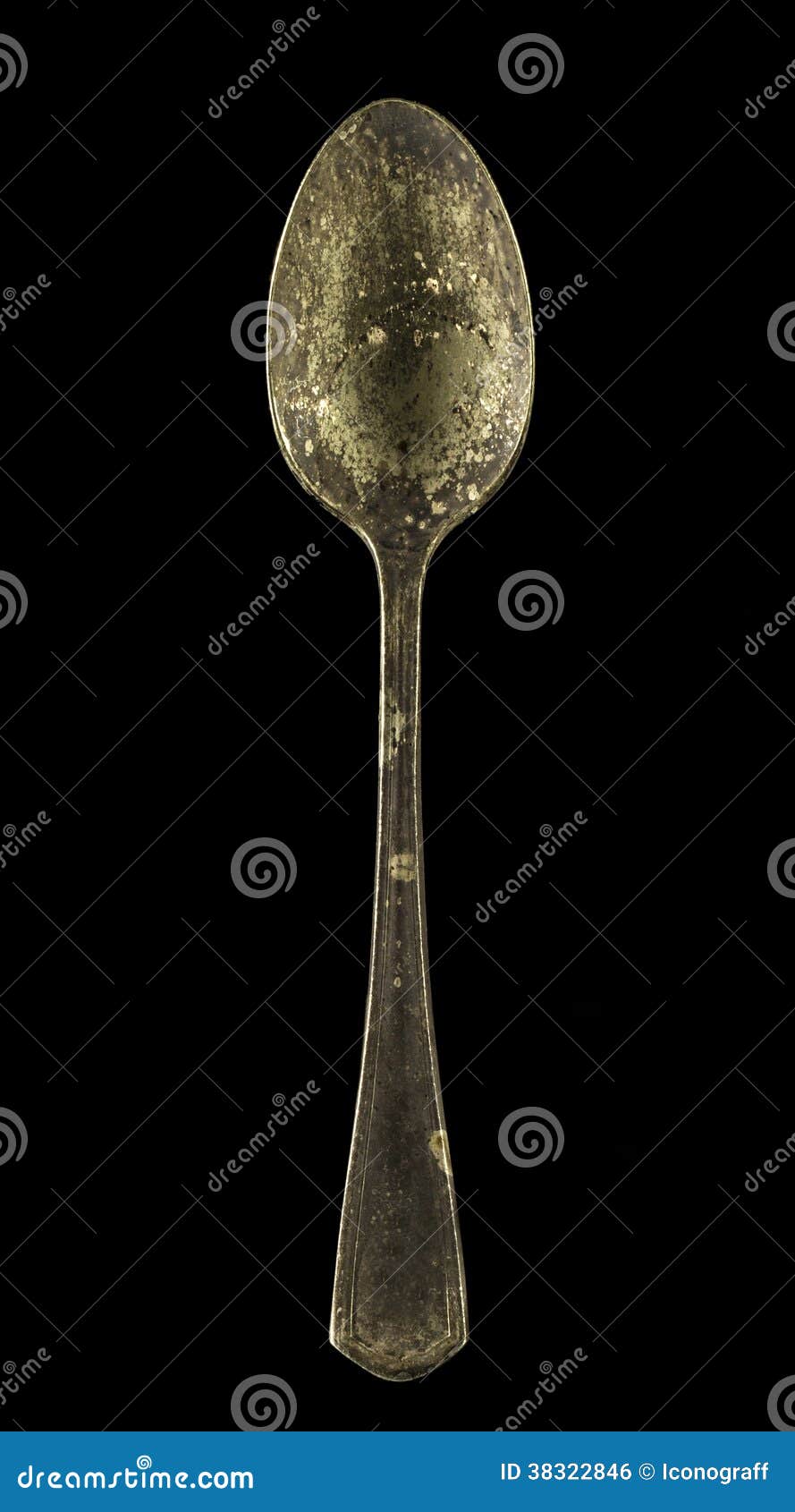 Old spoon (Front View) stock photo. Image of rusty, isolate - 38322846