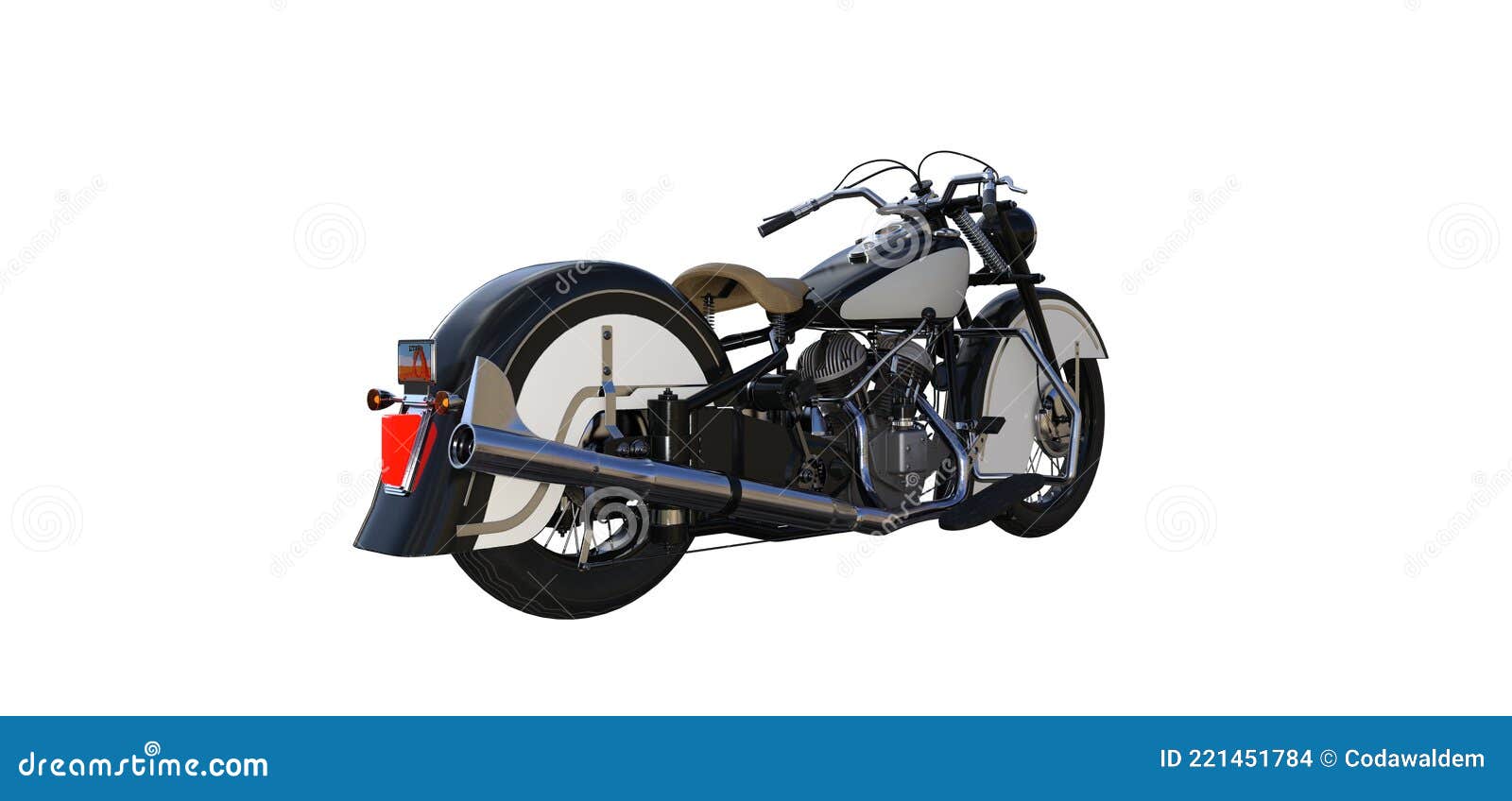 Old Sports Motorcycle with Two Cylinder Engine. Stock Illustration ...
