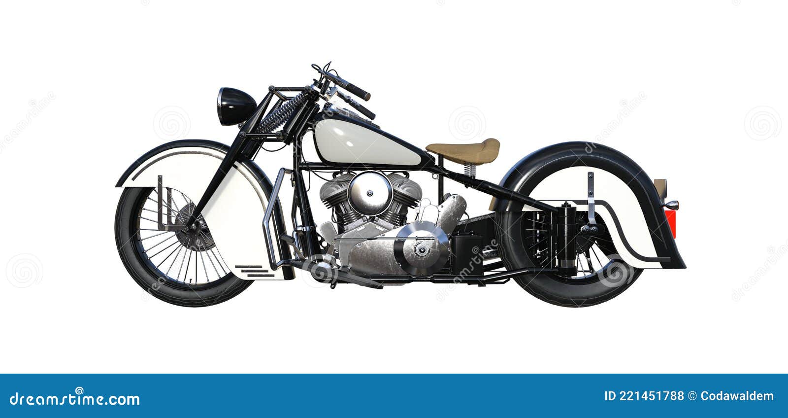 Old Sports Motorcycle with Two Cylinder Engine. Stock Illustration ...