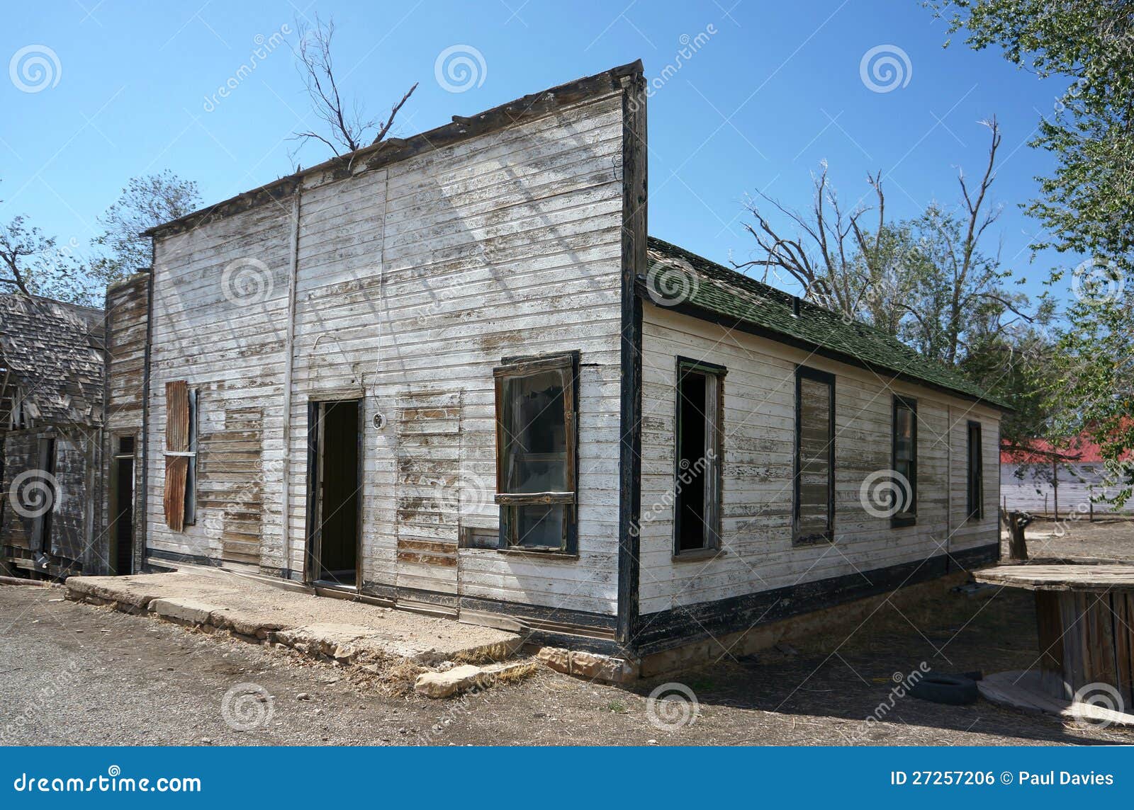 Old Square Fronted Wooden Building, Utah. Stock Photo - Image of ...