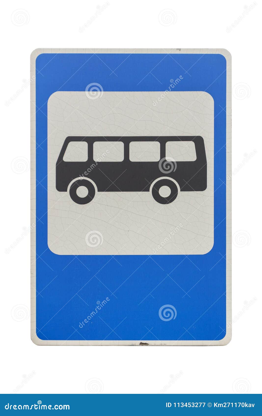 Old Square Road Sign `Bus Stop` Isolated on White Stock Vector ...