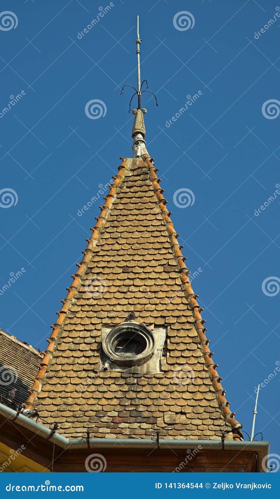 Old Square Tower Type Roof on a Building Stock Photo - Image of ...