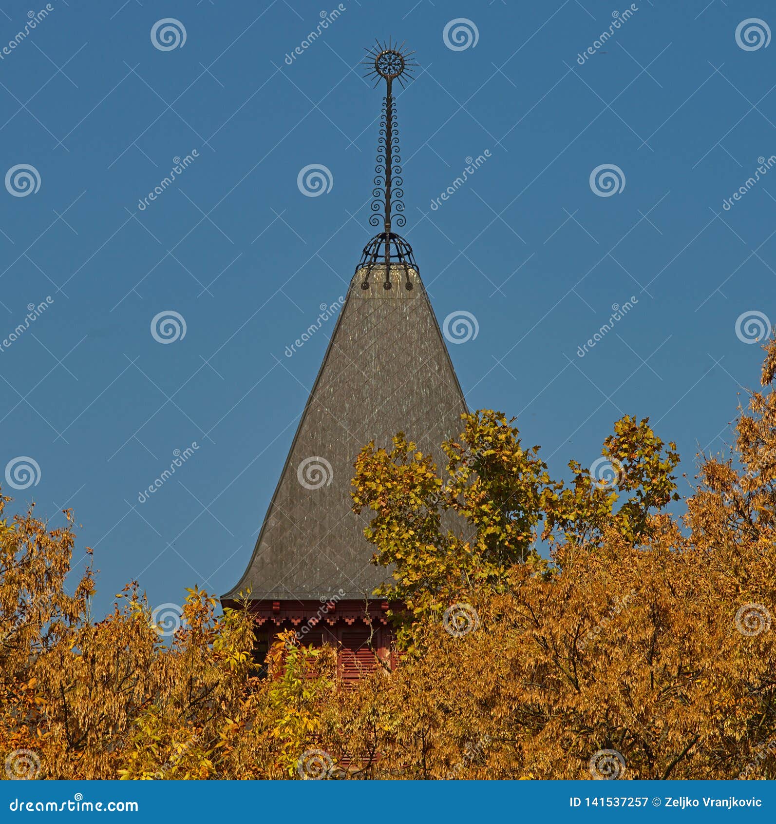 Old Square Tower Type Roof on a Building Stock Image - Image of house ...