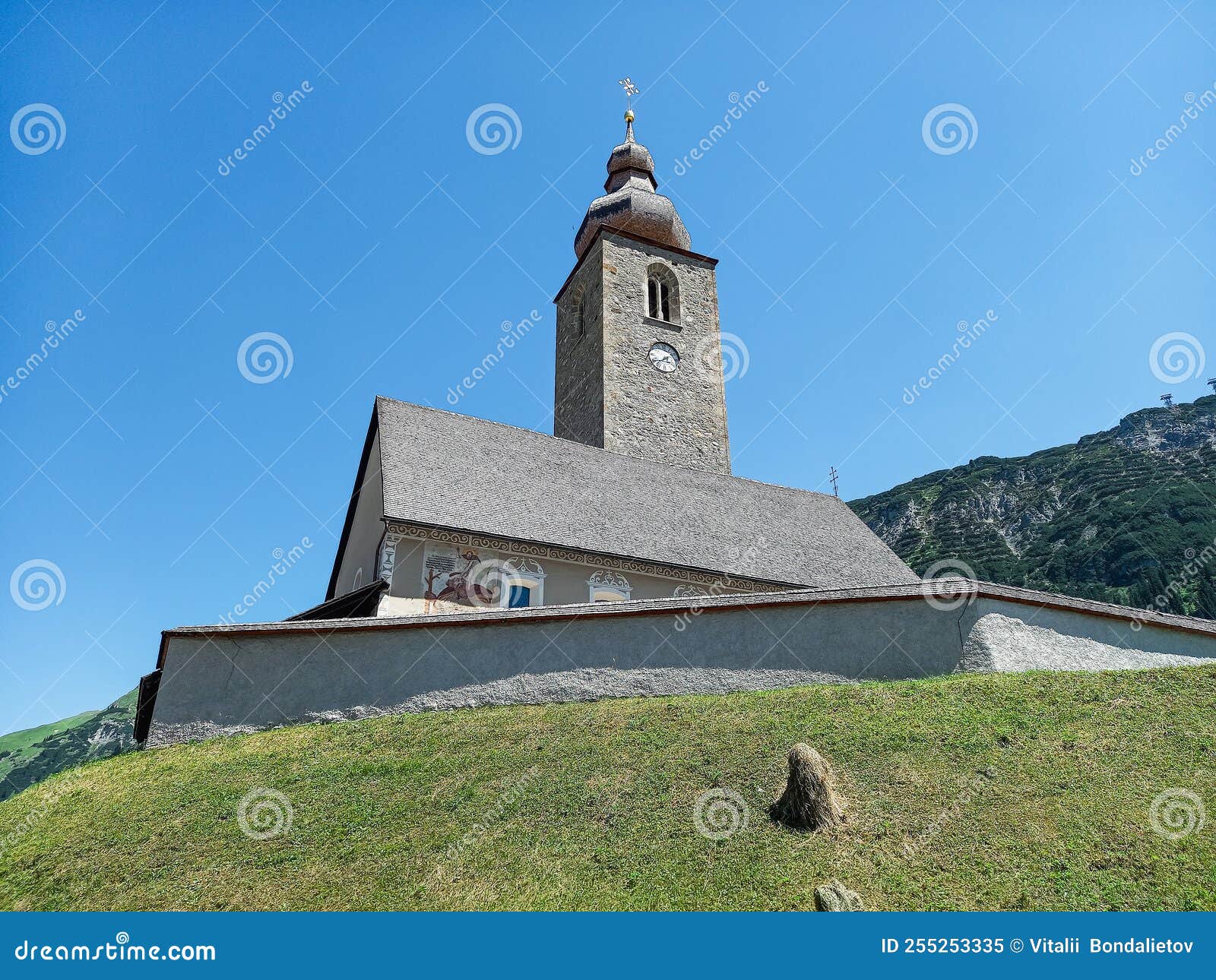 The St. Nicholas Church in Lech am Arlberg Stock Image - Image of ...