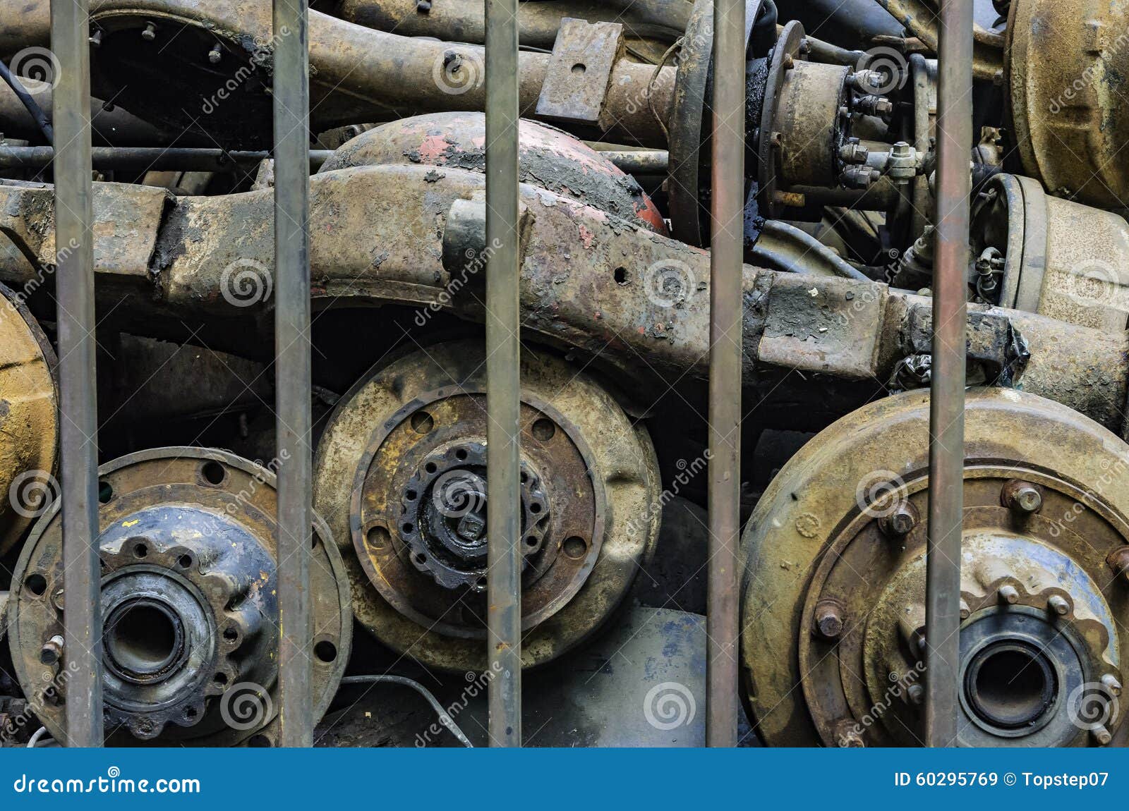 Old stack of axle in bar stock image. Image of differential - 60295769