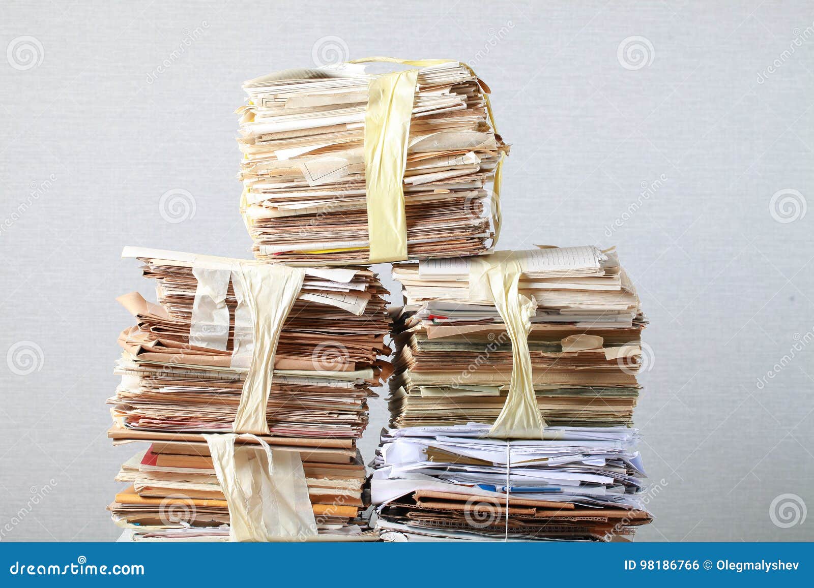 Old Stack of Waste Paper and a Roll of Toilet Paper Stock Photo - Image ...
