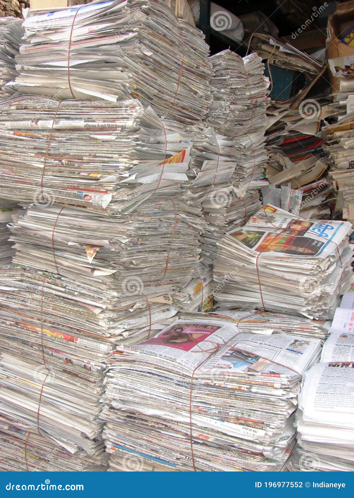 Old Stacks of Indian Newspaper Stock Photo - Image of stacked, paper ...