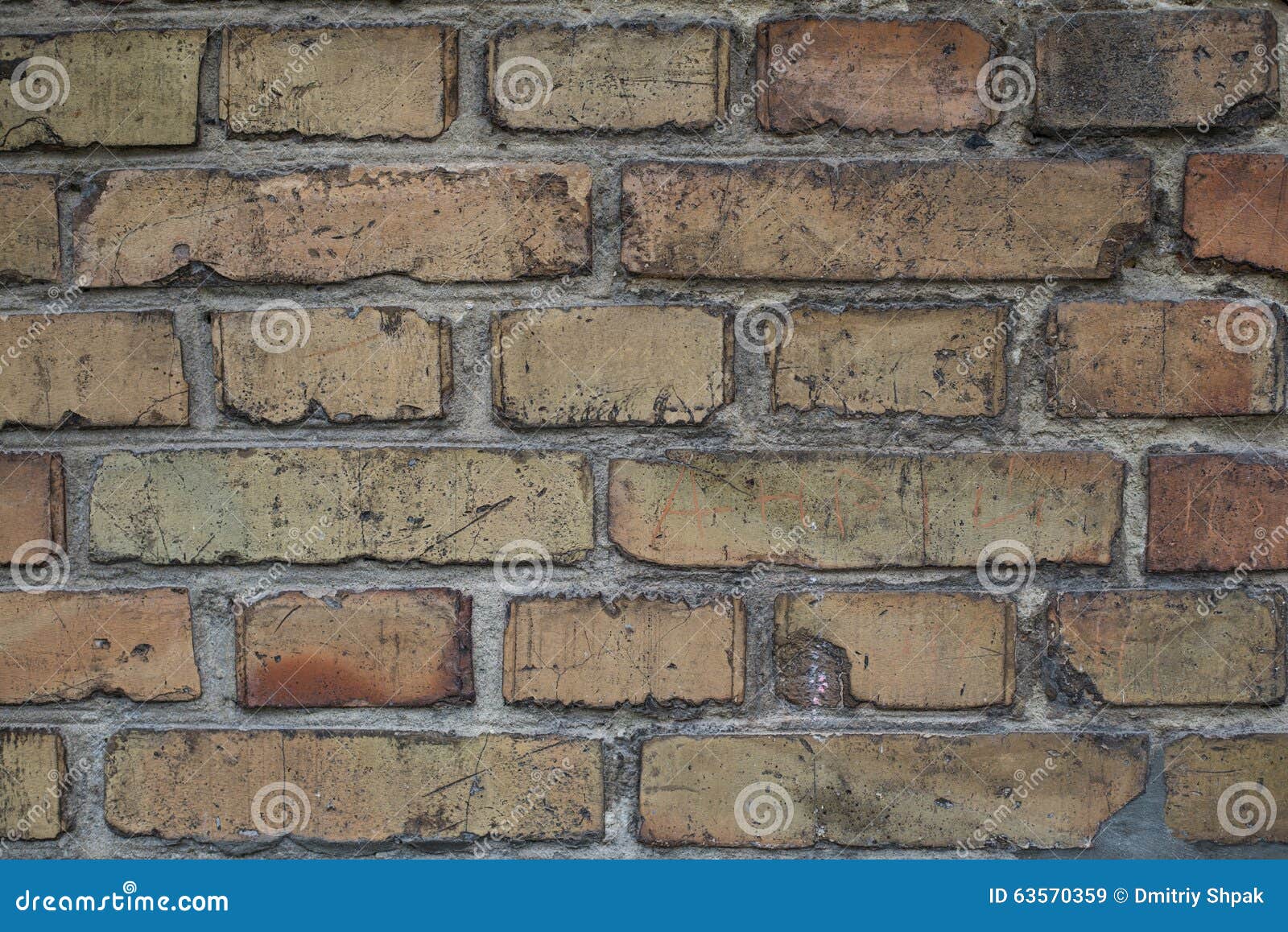 An old stained brick wall stock image. Image of grunge - 63570359