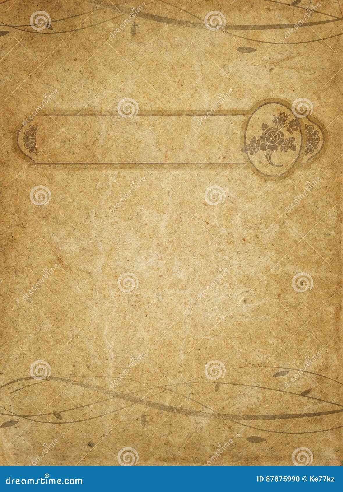 Old Stained Paper Texture with Vintage Borders. Stock Photo - Image of ...