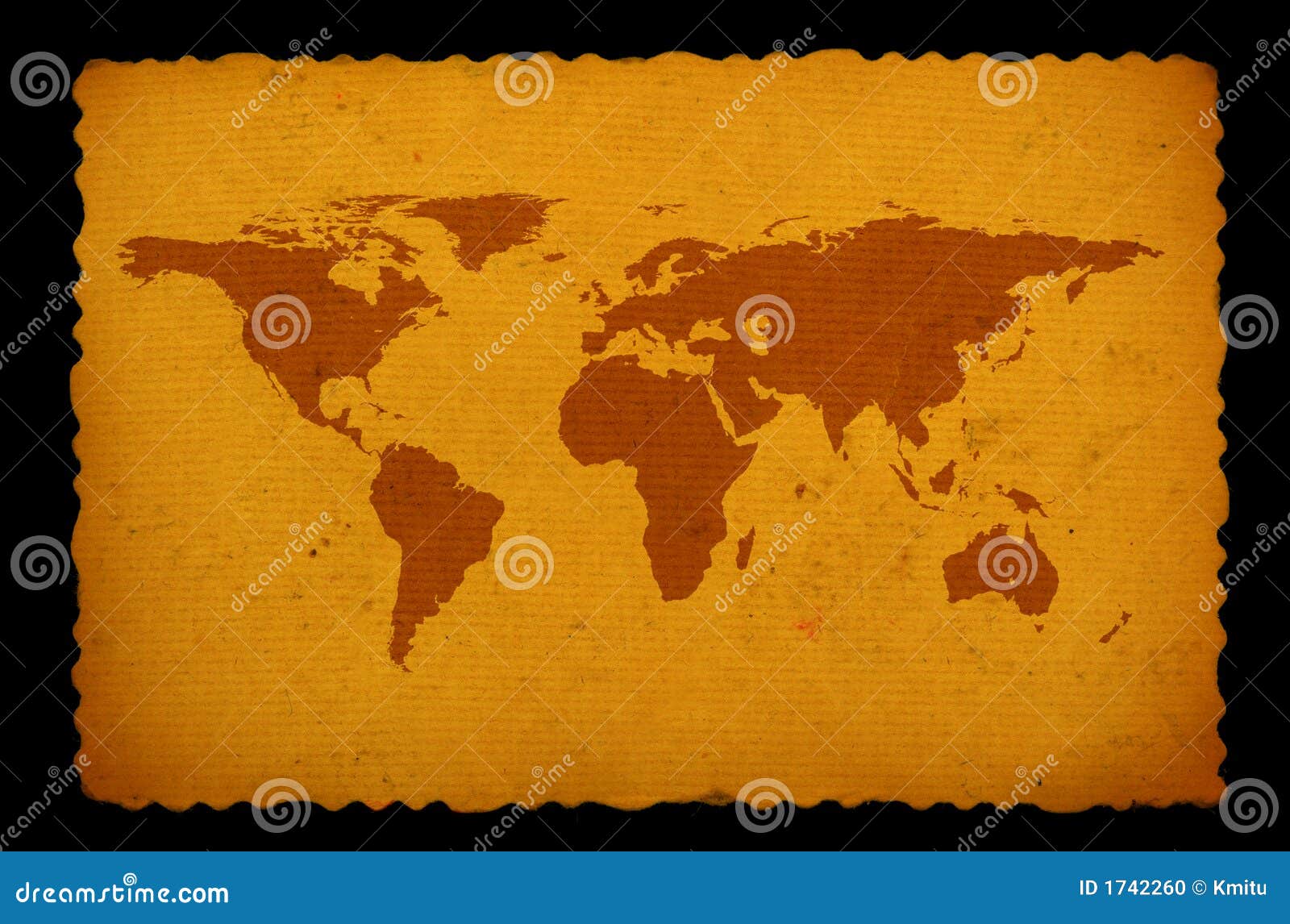 Old stained world map stock photo. Image of rugged, sepia - 1742260