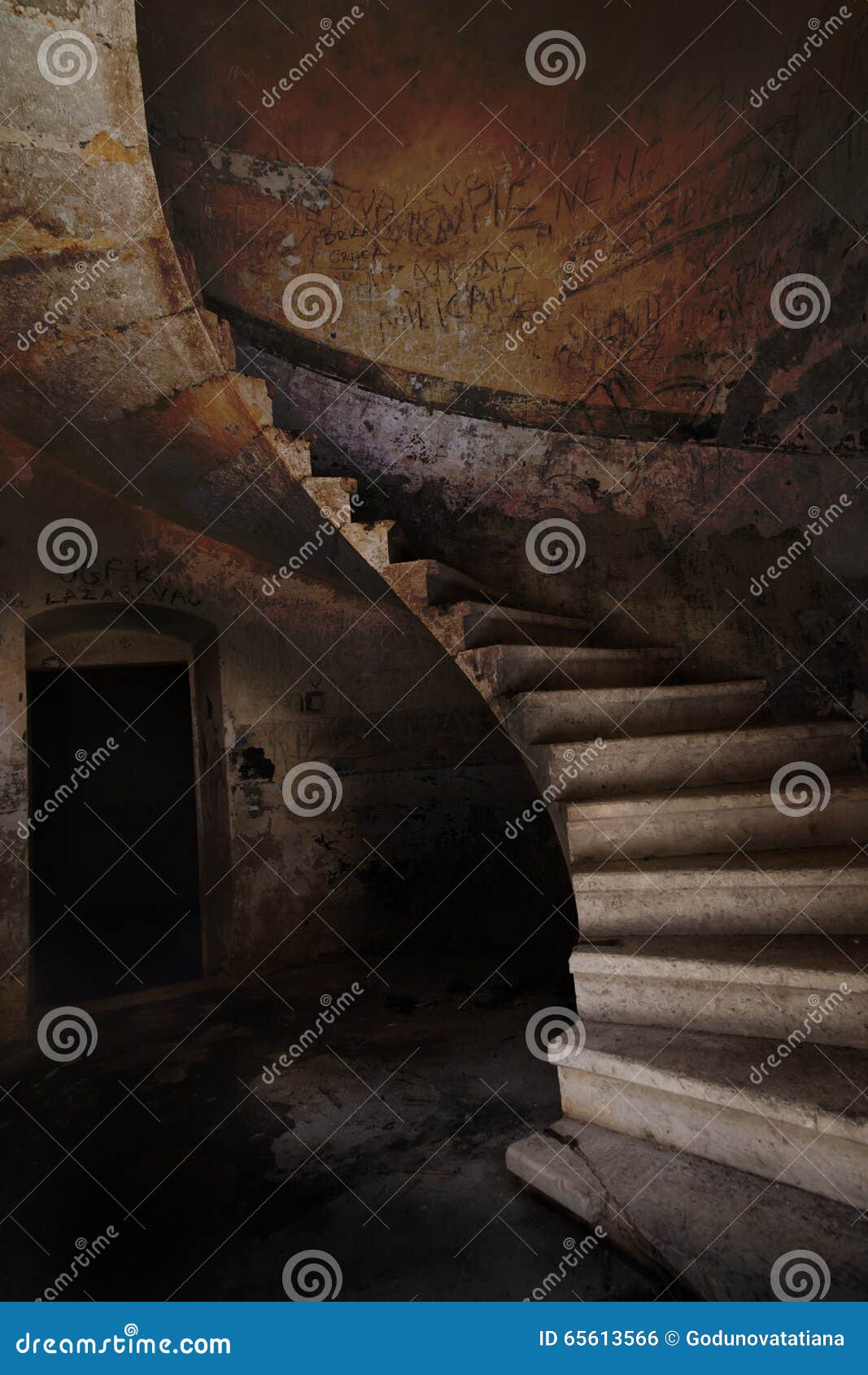 Old staircase stock photo. Image of black, travel, spiral - 65613566