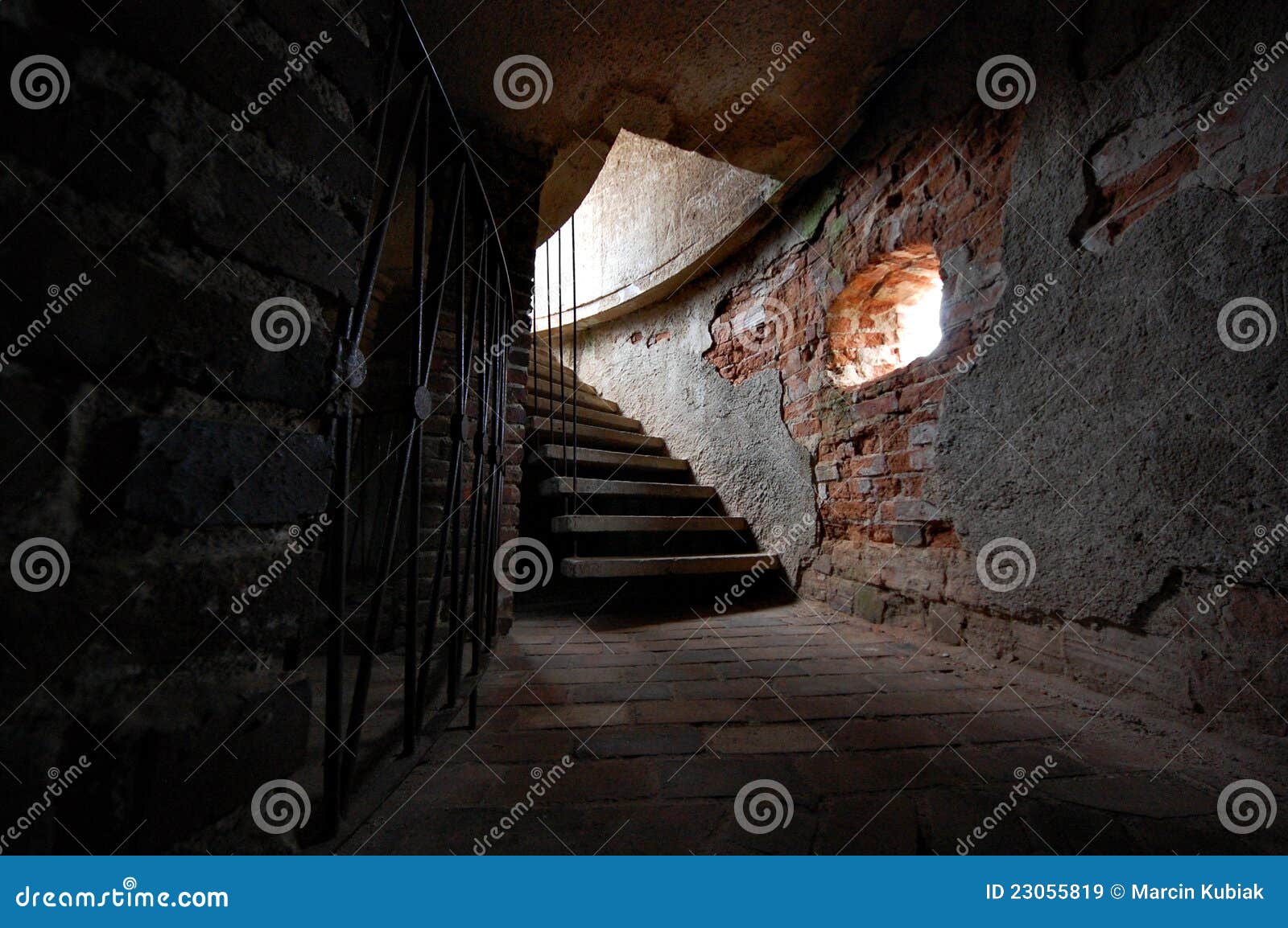 Old Stairs in the Castle Tower Stock Image - Image of moving, brick ...