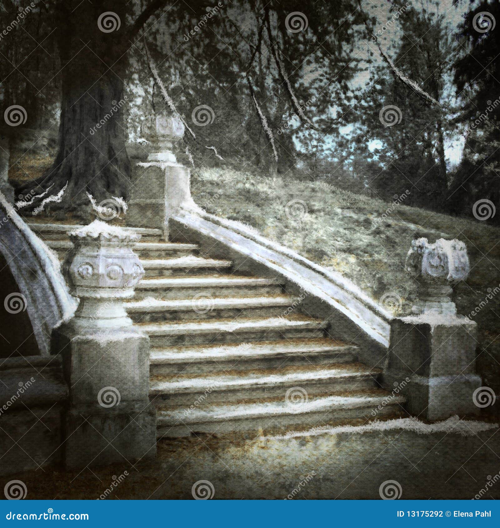 Old stairs of park stock illustration. Illustration of park - 13175292