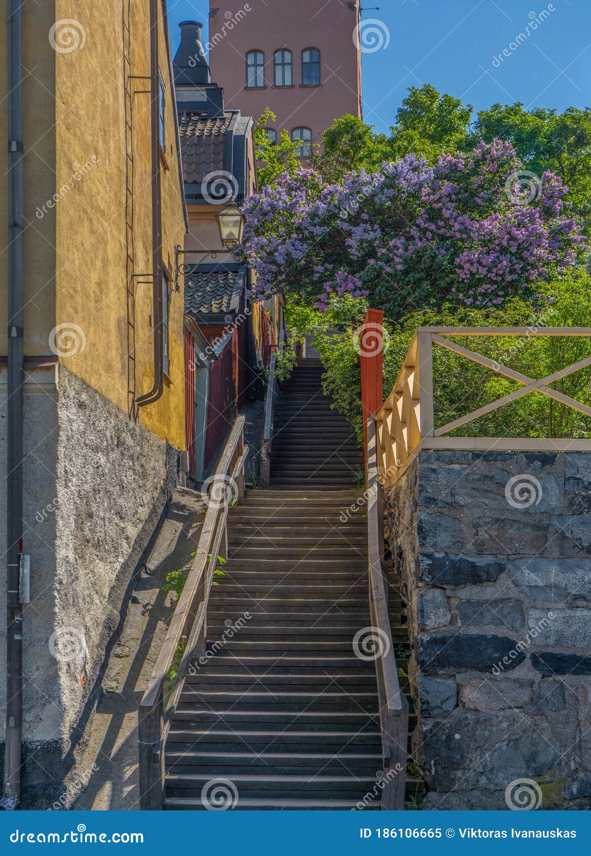 Old Stairs in Sodermalm District. Stockholm. Sweden Stock Image - Image ...