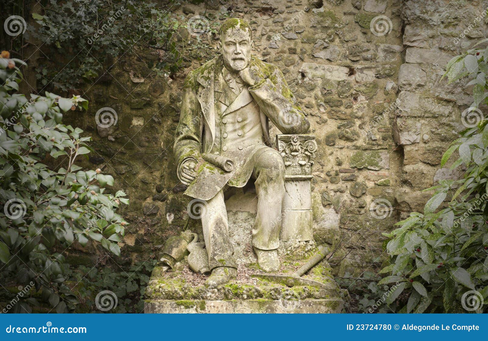 Old statue of thinking man stock photo. Image of antique - 23724780