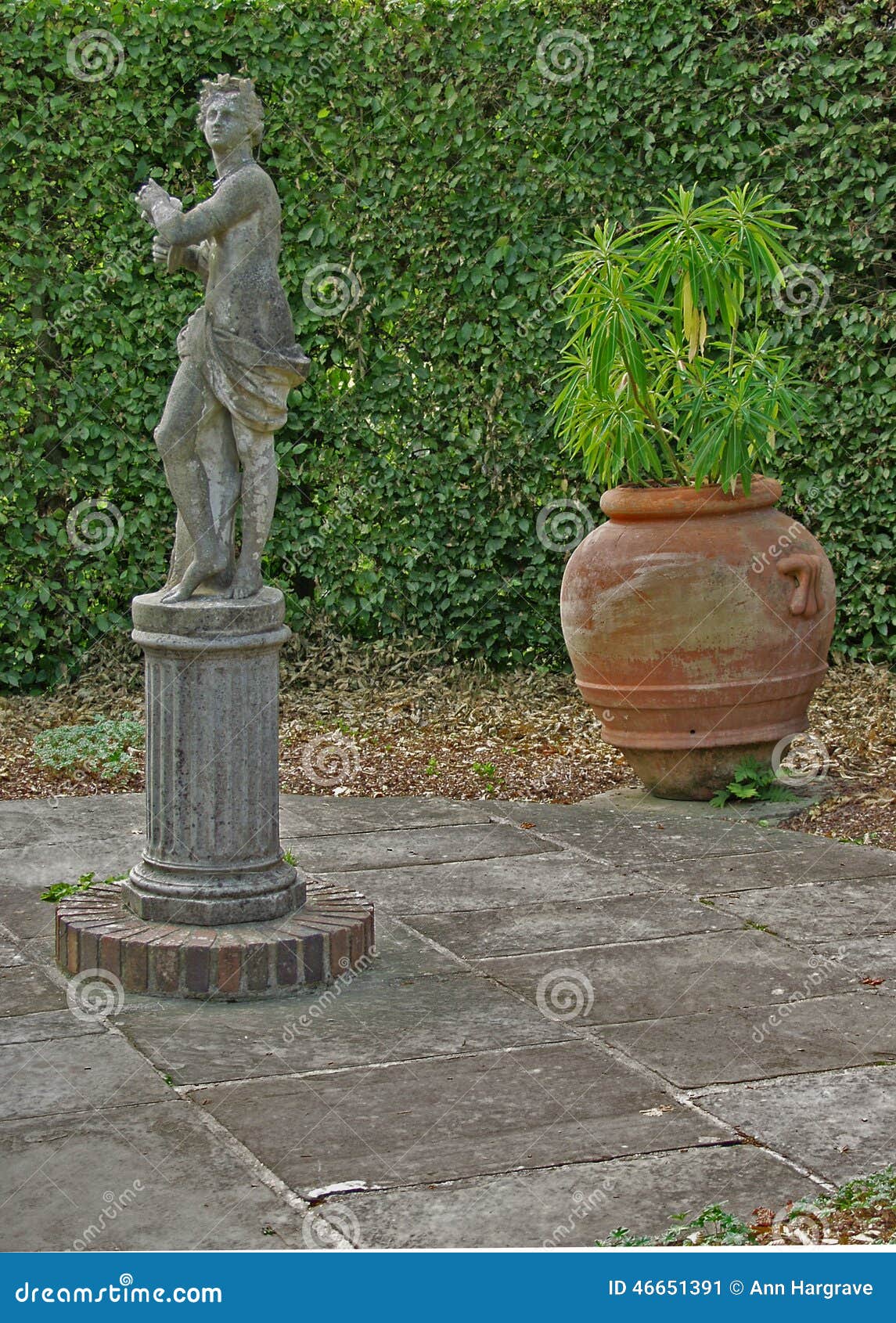 An Old Statue and Vase in a Country Garden Stock Image - Image of vase ...