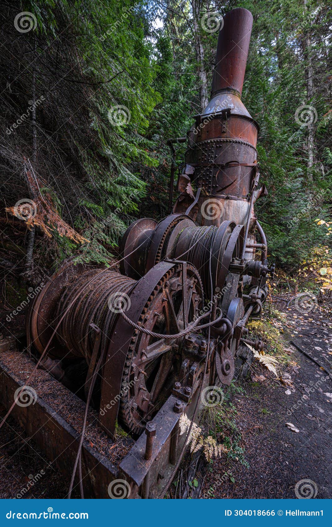 Old Steam Donkey Machine stock photo. Image of hardware - 304018666