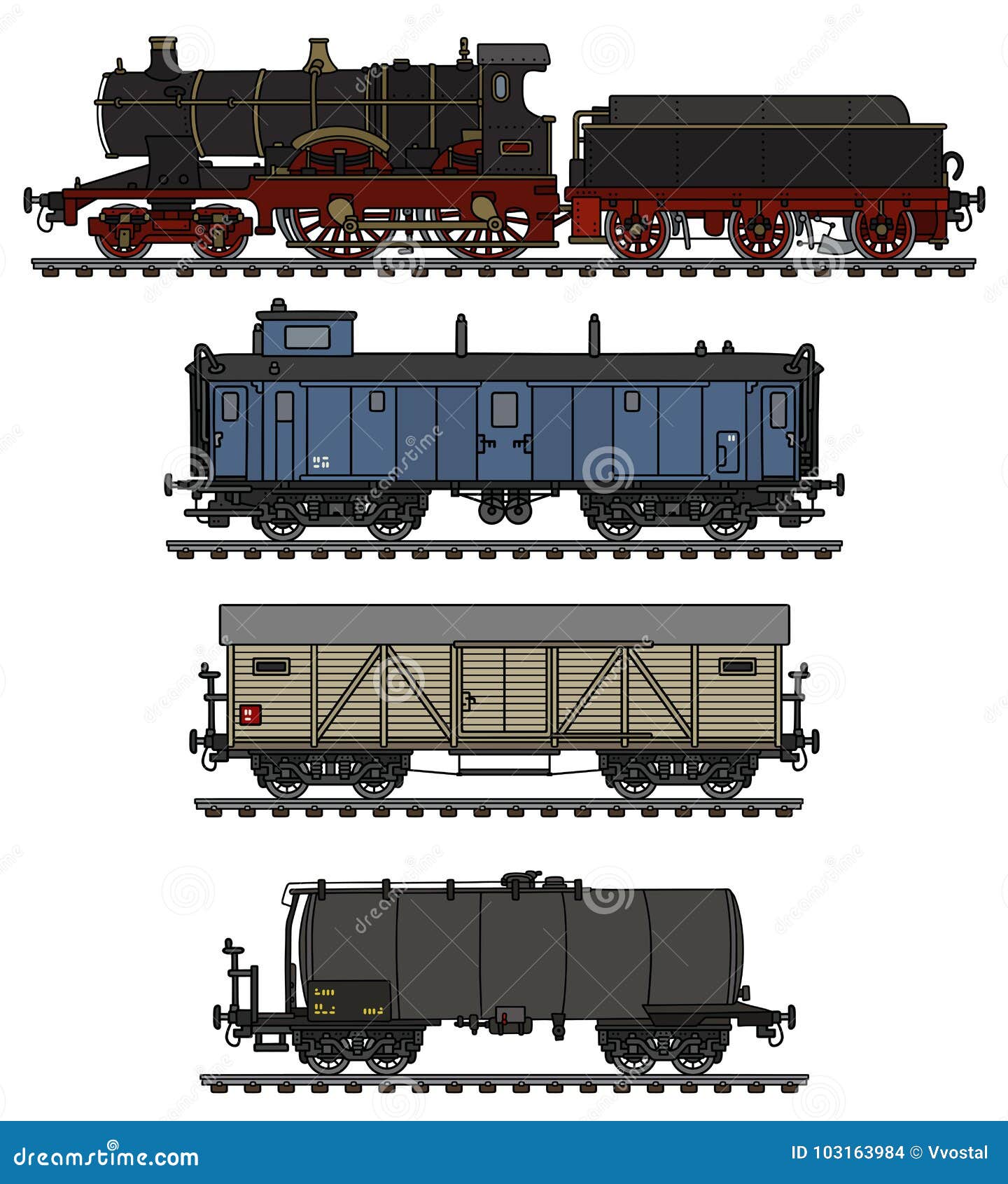 Freight Train Drawings