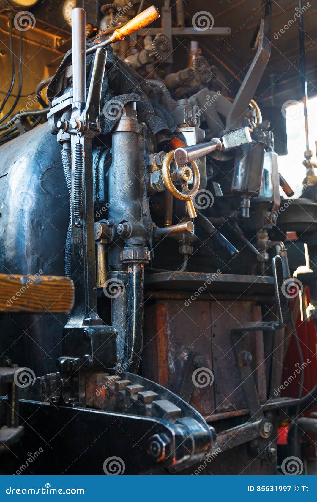 Old Steam Locomotive Interior Stock Image - Image of historical ...