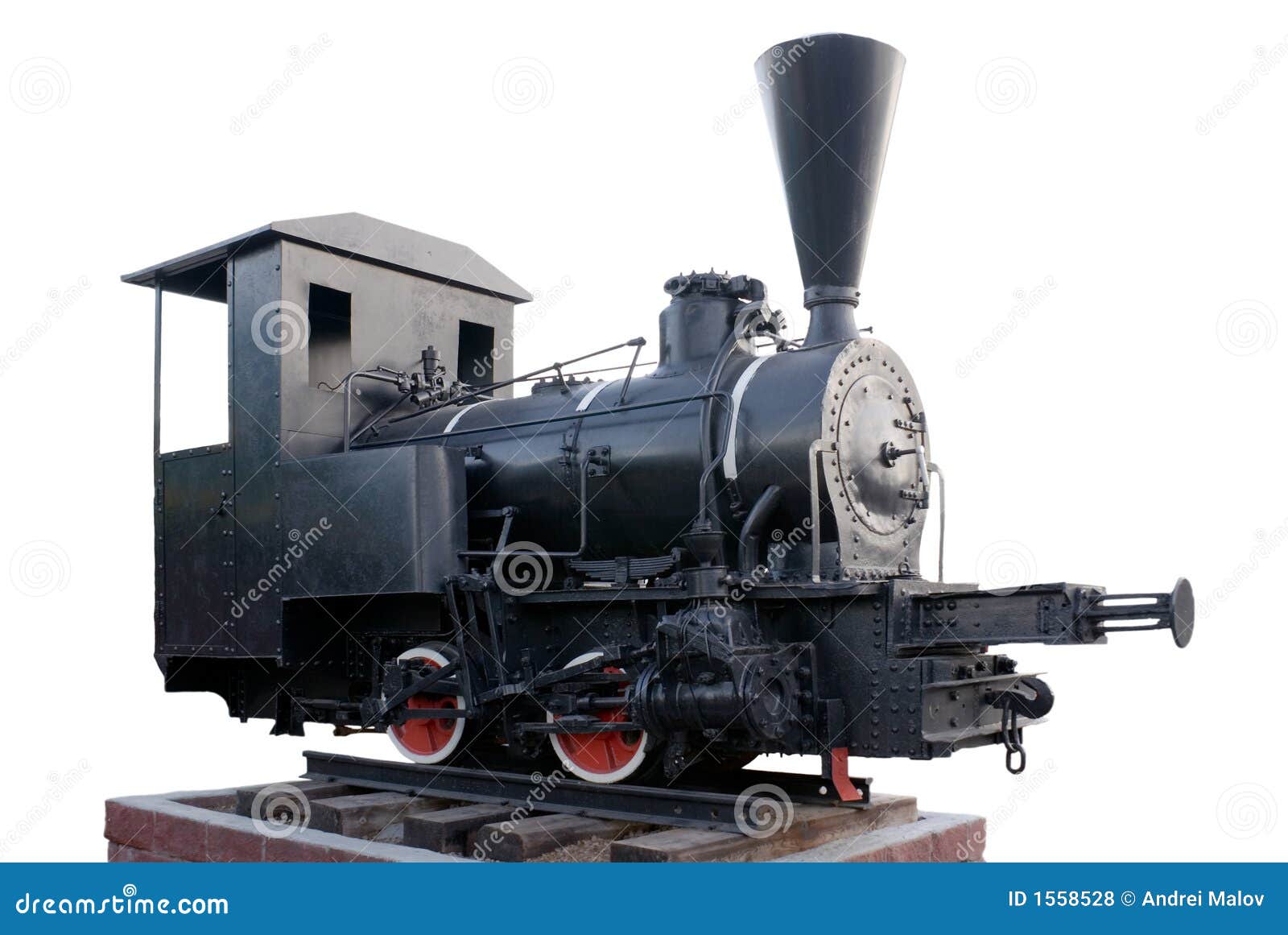 Old Steam Locomotive Isolated Stock Photo - Image of boiler, power: 1558528