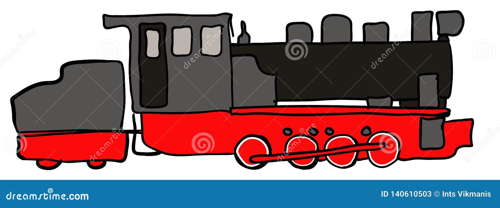 Old Steam Locomotive Cartoon Vector | CartoonDealer.com #140610503