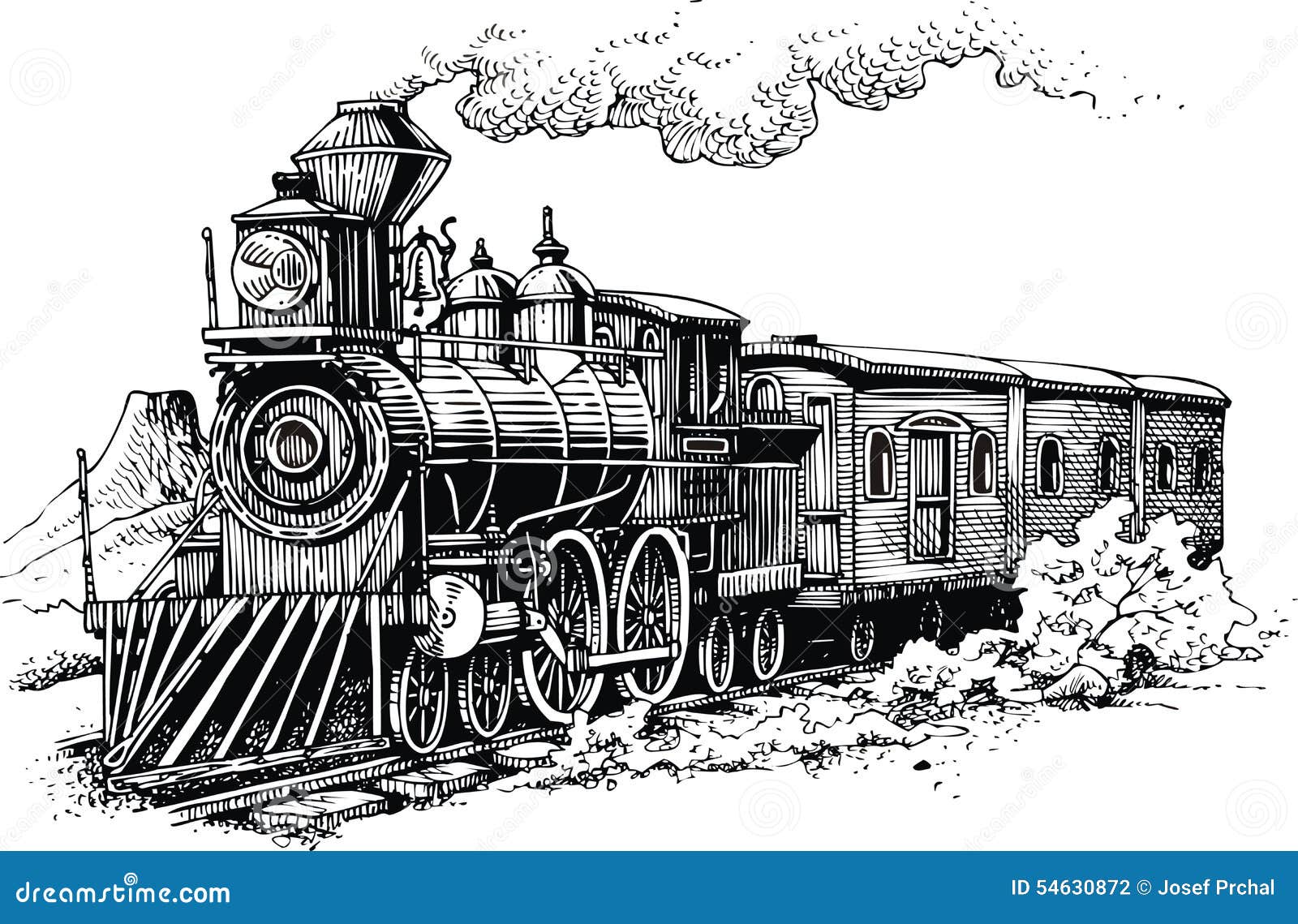 Old steam machine stock vector. Illustration of loco - 54630872